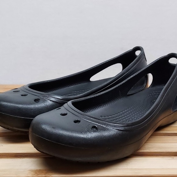 CROCS | Shoes | Crocs Womens Kadee Black Slip On Flat Shoes Size 7 | Poshmark